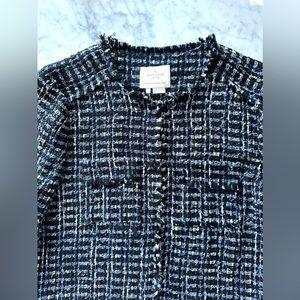 kate spade | Jackets & Coats | Nwt Kate Spade Flounce Sleeve Tweed ...